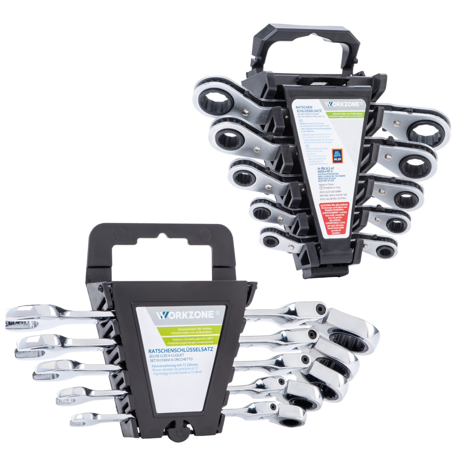 WORKZONE Gabel-Ringschlüsselsatz mit Ratsche | ALDI SUISSE