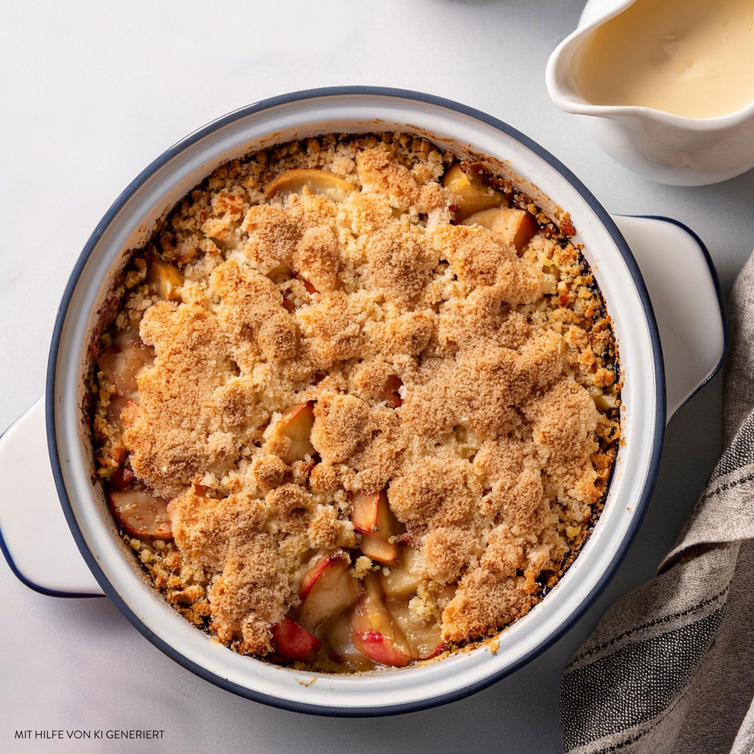 Apfel-Crumble mit Vanillesauce | ALDI Rezeptwelt